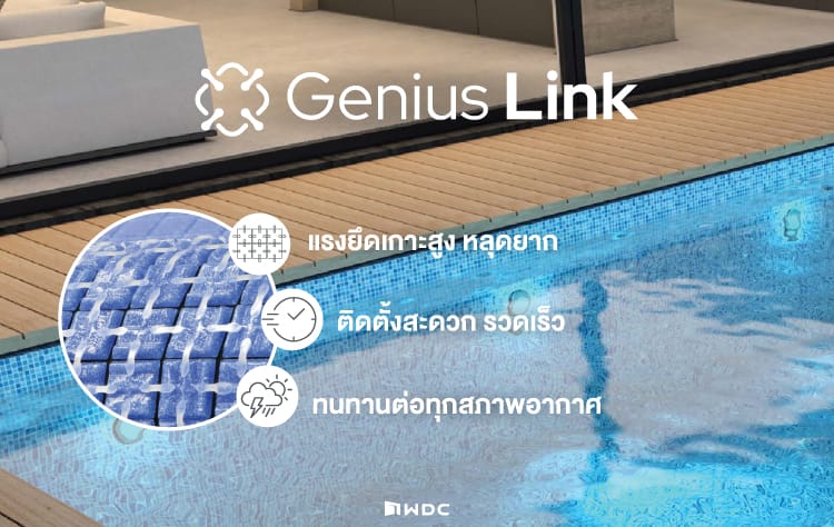 แก้ไขปัญหากระเบื้องโมเสกสระว่ายน้ำหลุดล่อนด้วยนวัตกรรม GENIUS LINK | WDC